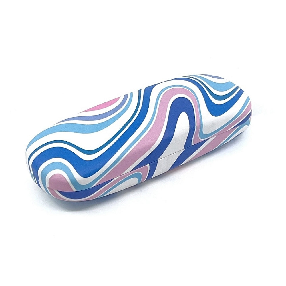 Blue/Pink Swirl Hard Shell Glasses Case – Blind As A Bat Reading Glasses